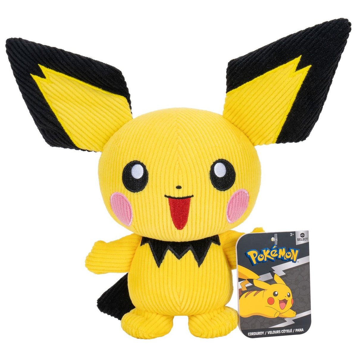 PICHU | Pokemon 8 inch Corduroy Plush Soft Toy – JMToys.co.uk